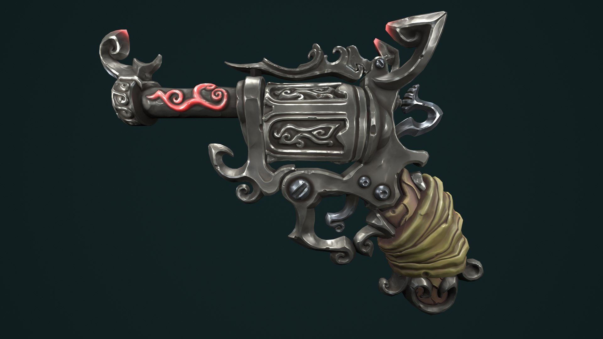 3D Stylized Pirate Revolver Model - TurboSquid 2357083