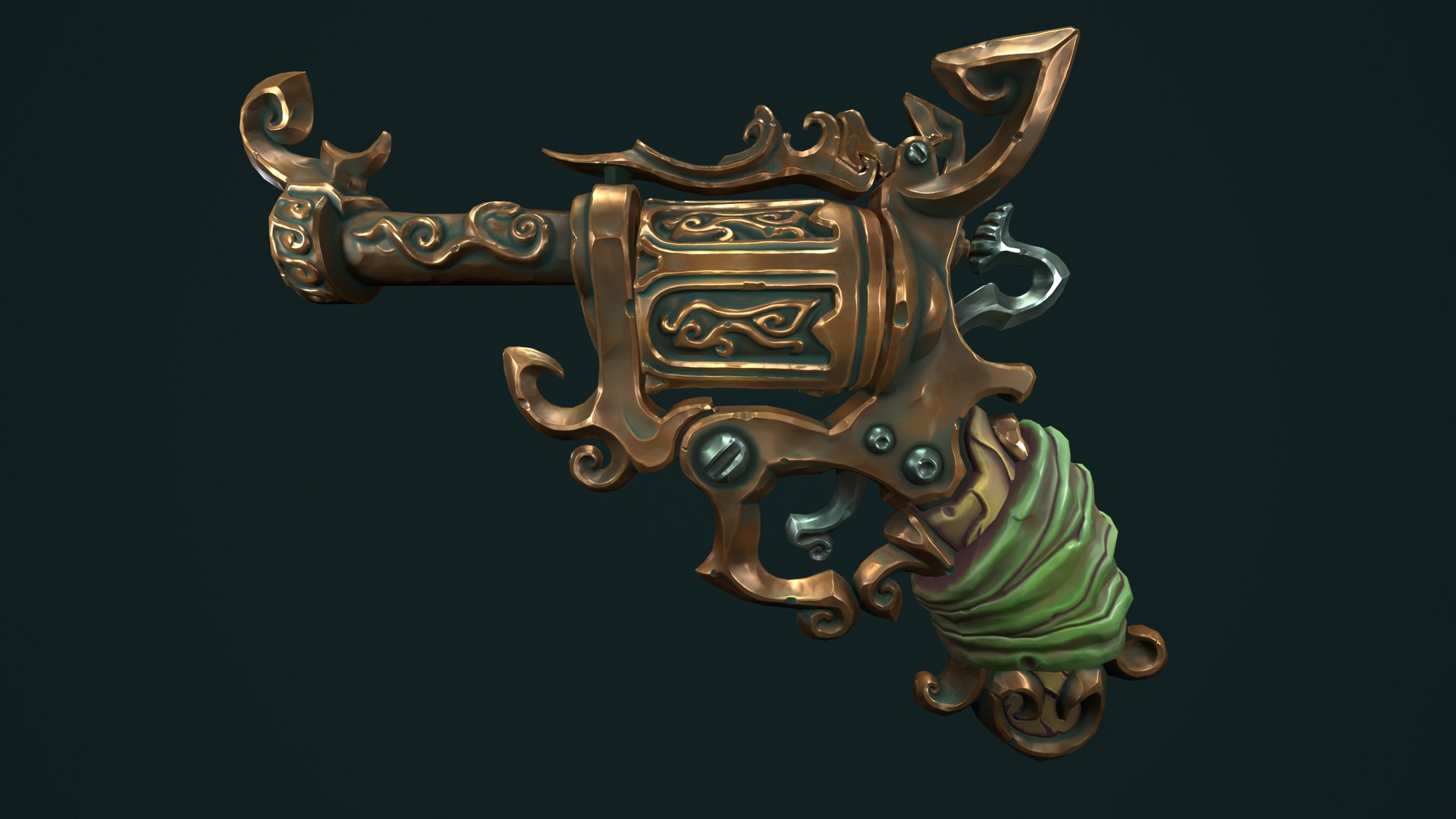 3D Stylized Pirate Revolver Model - TurboSquid 2357083
