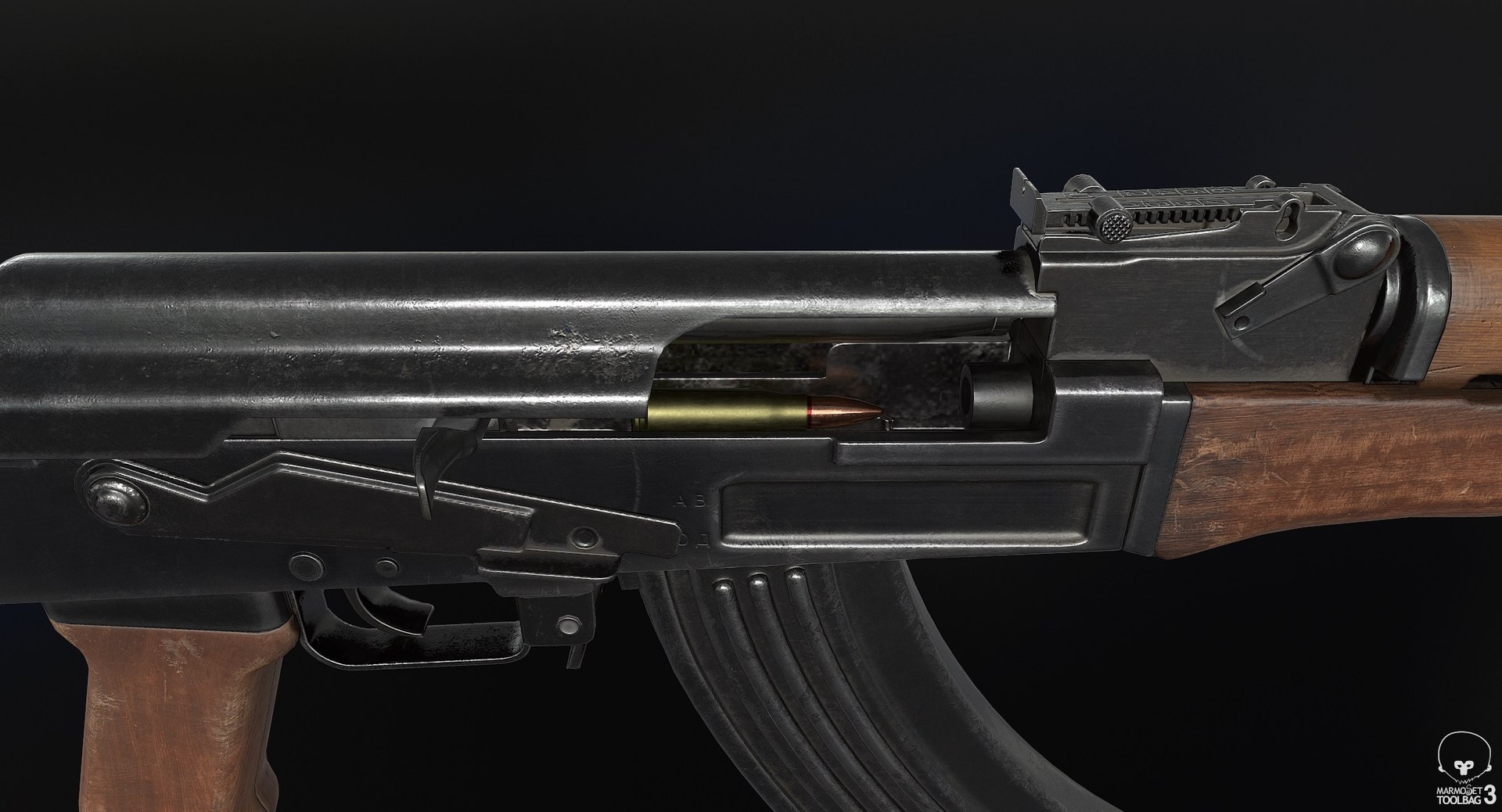 3d model ak-47 rifle