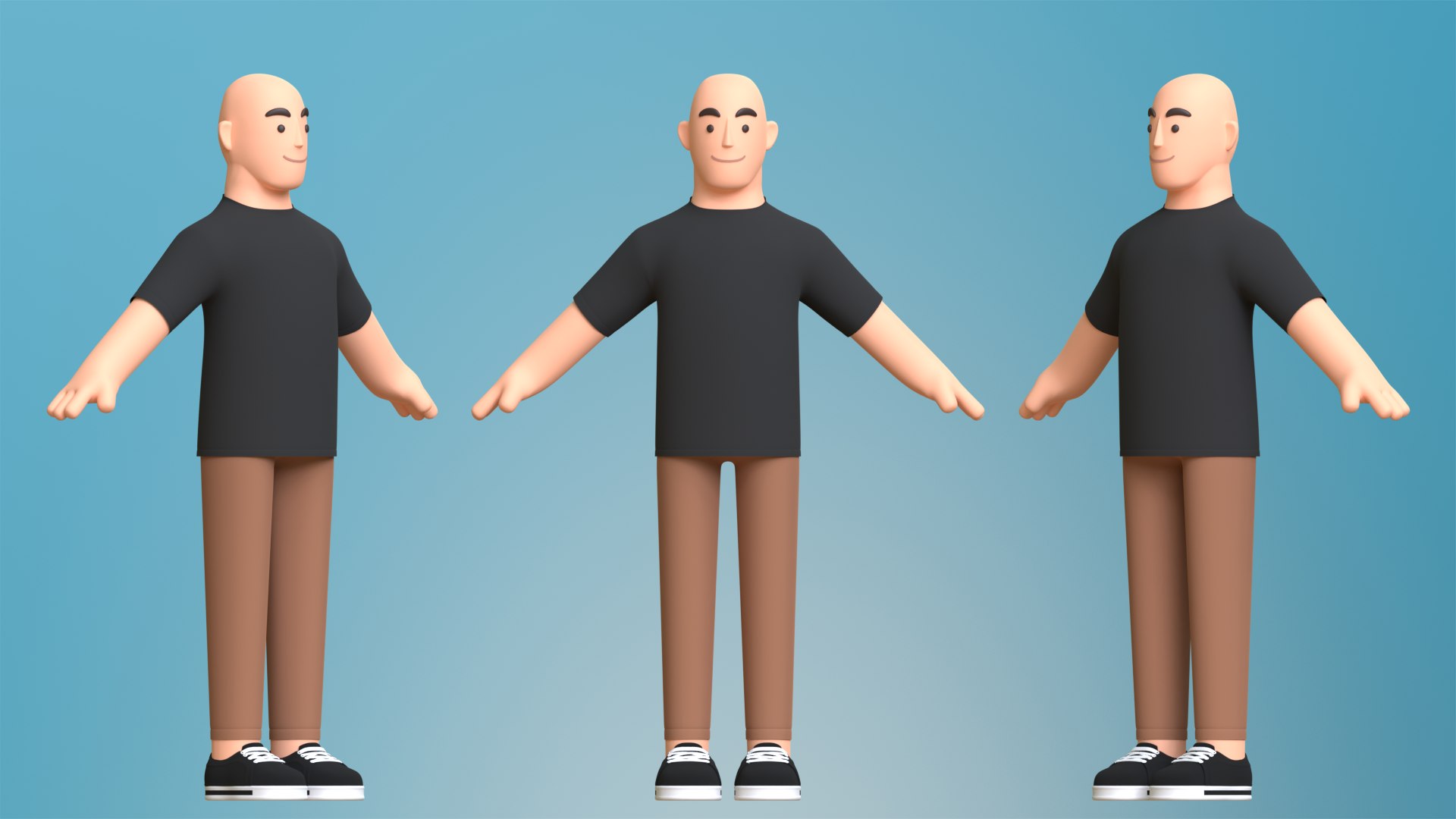 3D Minimal Man Cartoon Character - TurboSquid 1944619