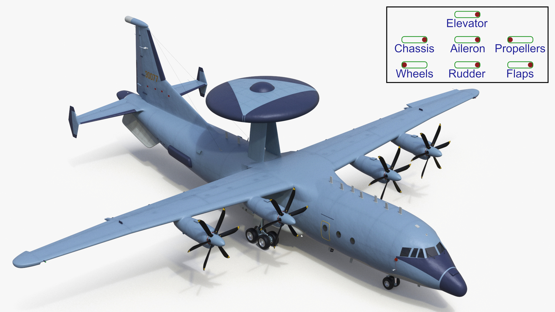 3D Airborne Early Warning And Control Aircraft Rigged - TurboSquid 2302779