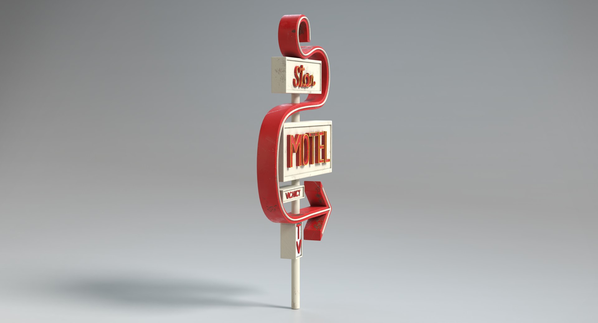 Motel Sign 3D Model - TurboSquid 1364919
