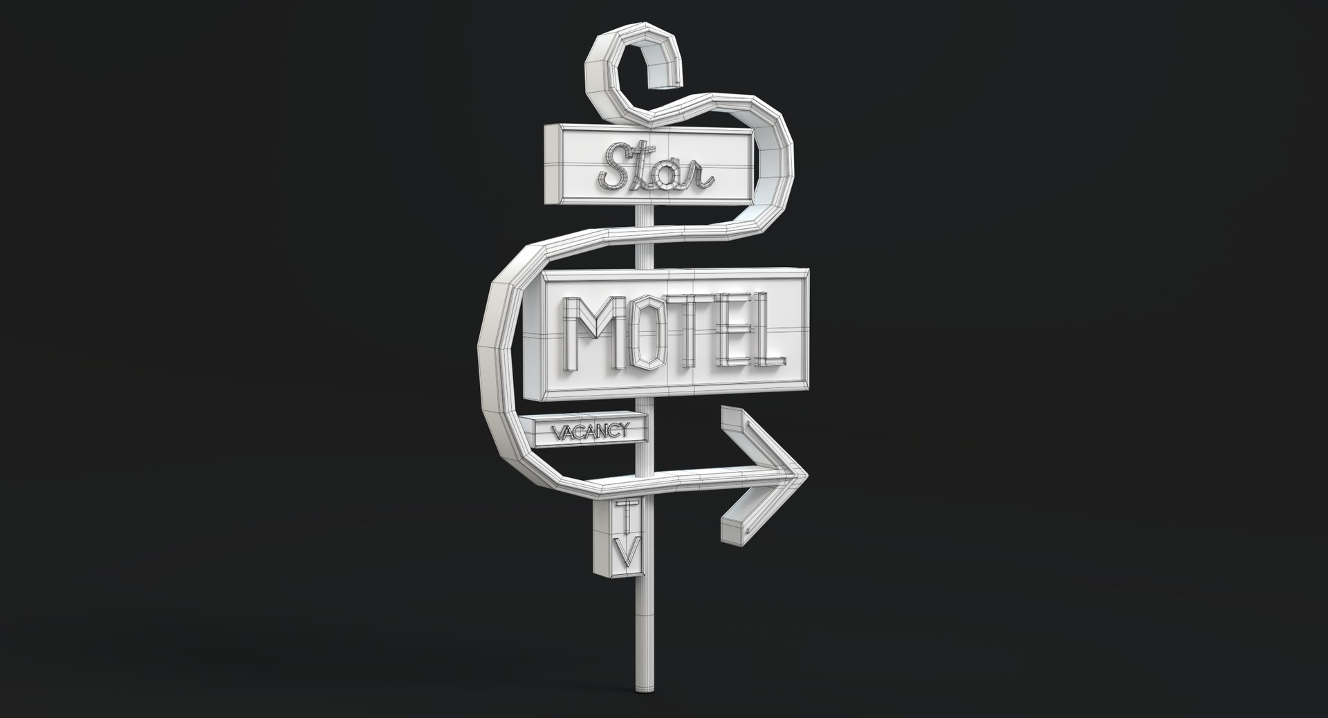 Motel Sign 3D Model - TurboSquid 1364919