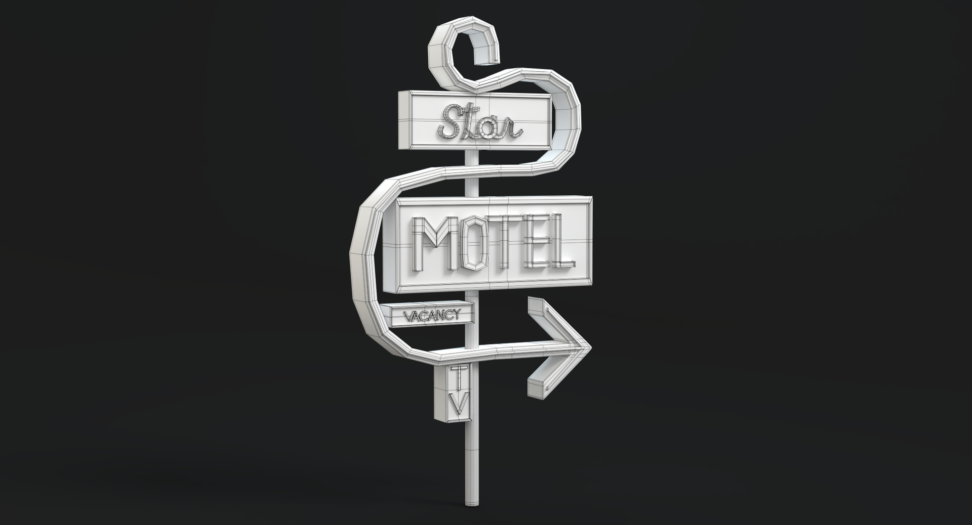 Motel sign 3D model - TurboSquid 1364919