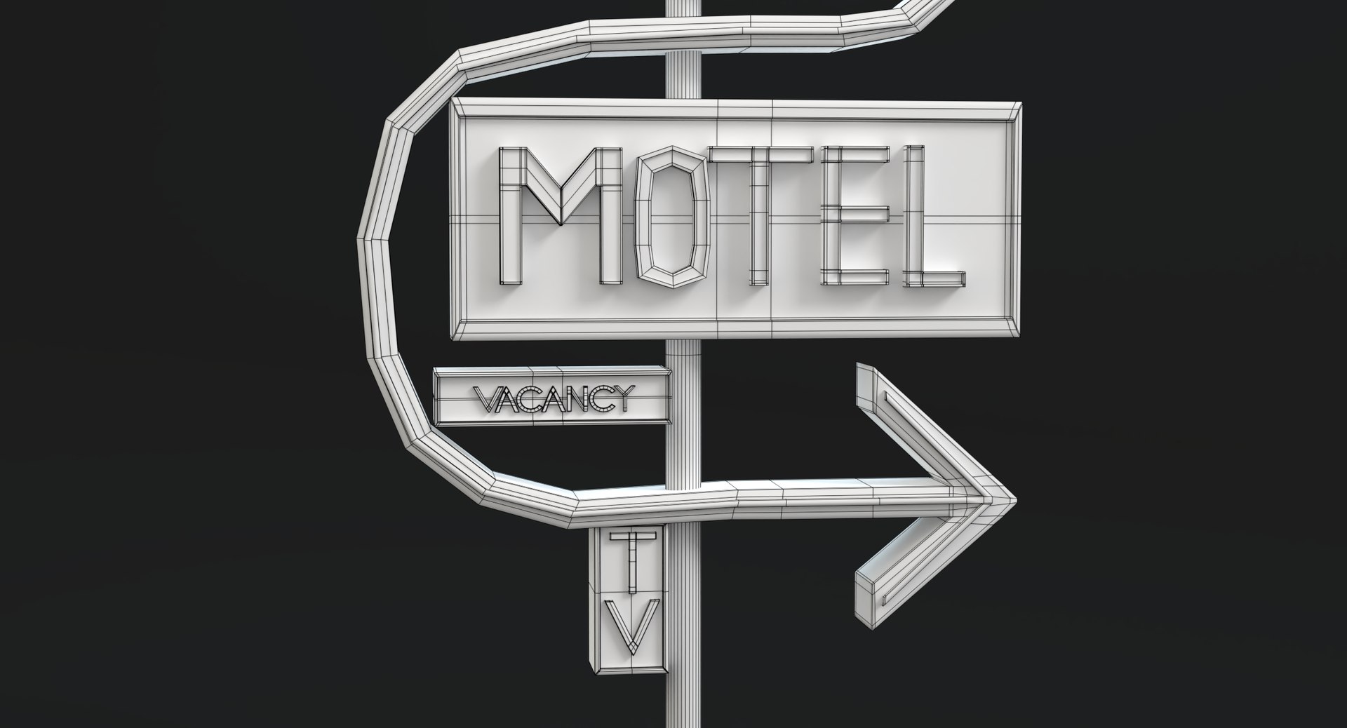 Motel Sign 3D Model - TurboSquid 1364919