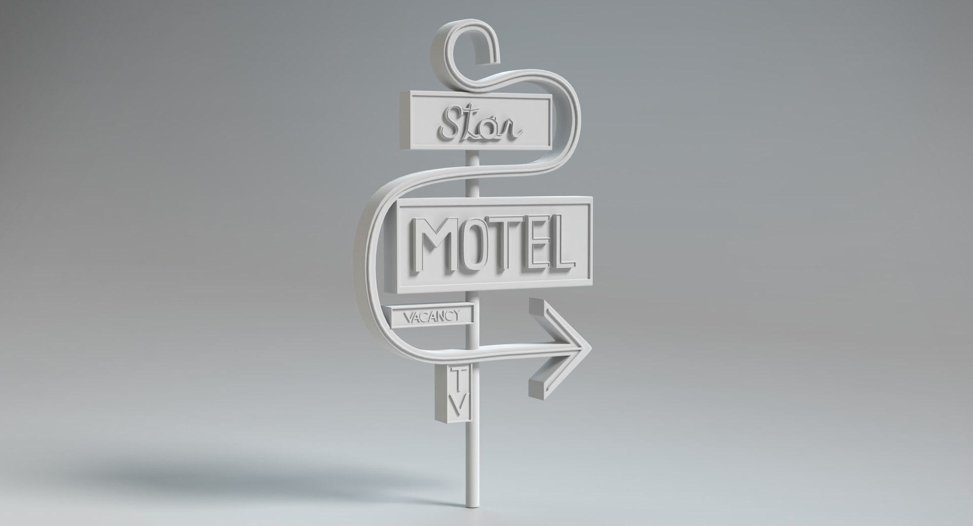 Motel Sign 3D Model - TurboSquid 1364919