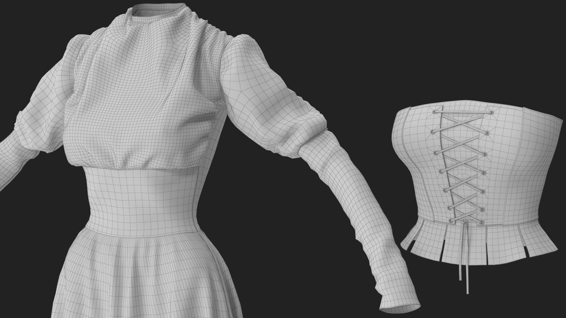Corset Dress 3 3D model - TurboSquid 2116565