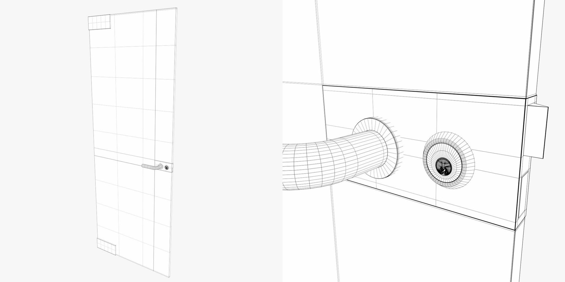 Frameless storefront glass door with door lock 3D - TurboSquid 1908620