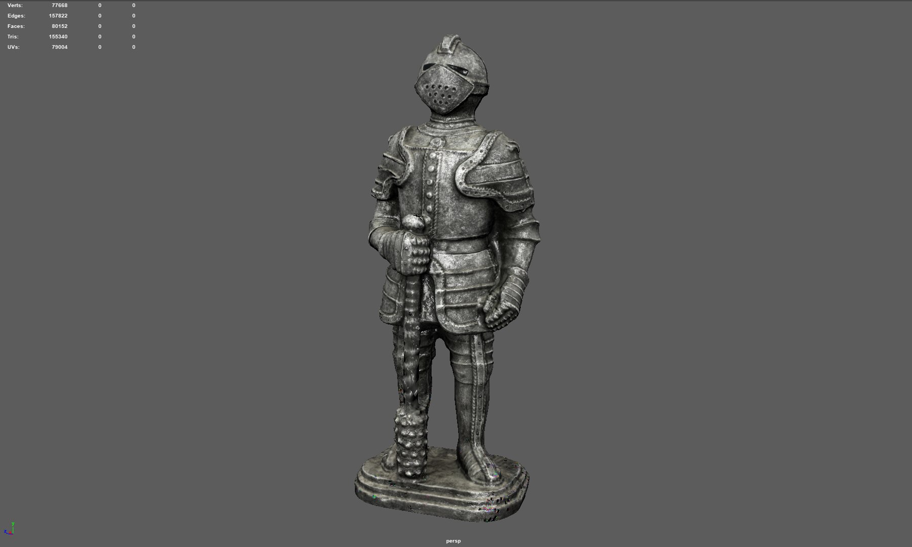 3D Medieval Knight Statue 4 - TurboSquid 1571861