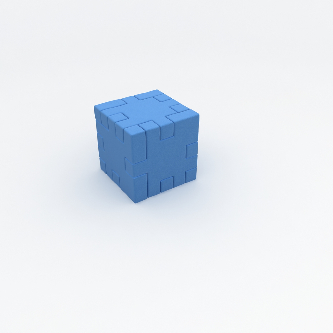 Happy Cube Blue Animation 3d Model
