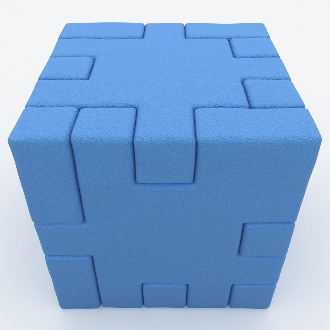 Happy Cube Blue Animation 3d Model