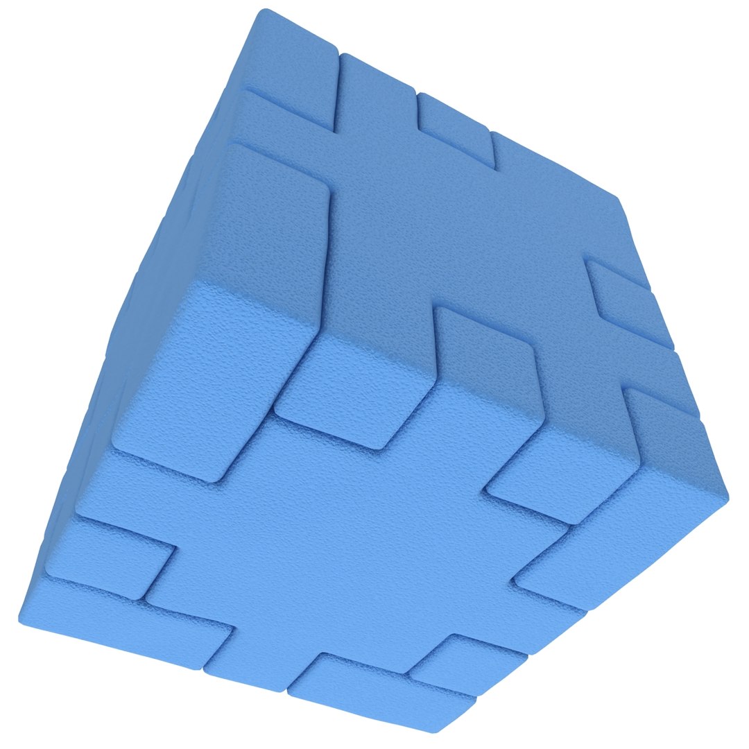 Happy Cube Blue Animation 3d Model