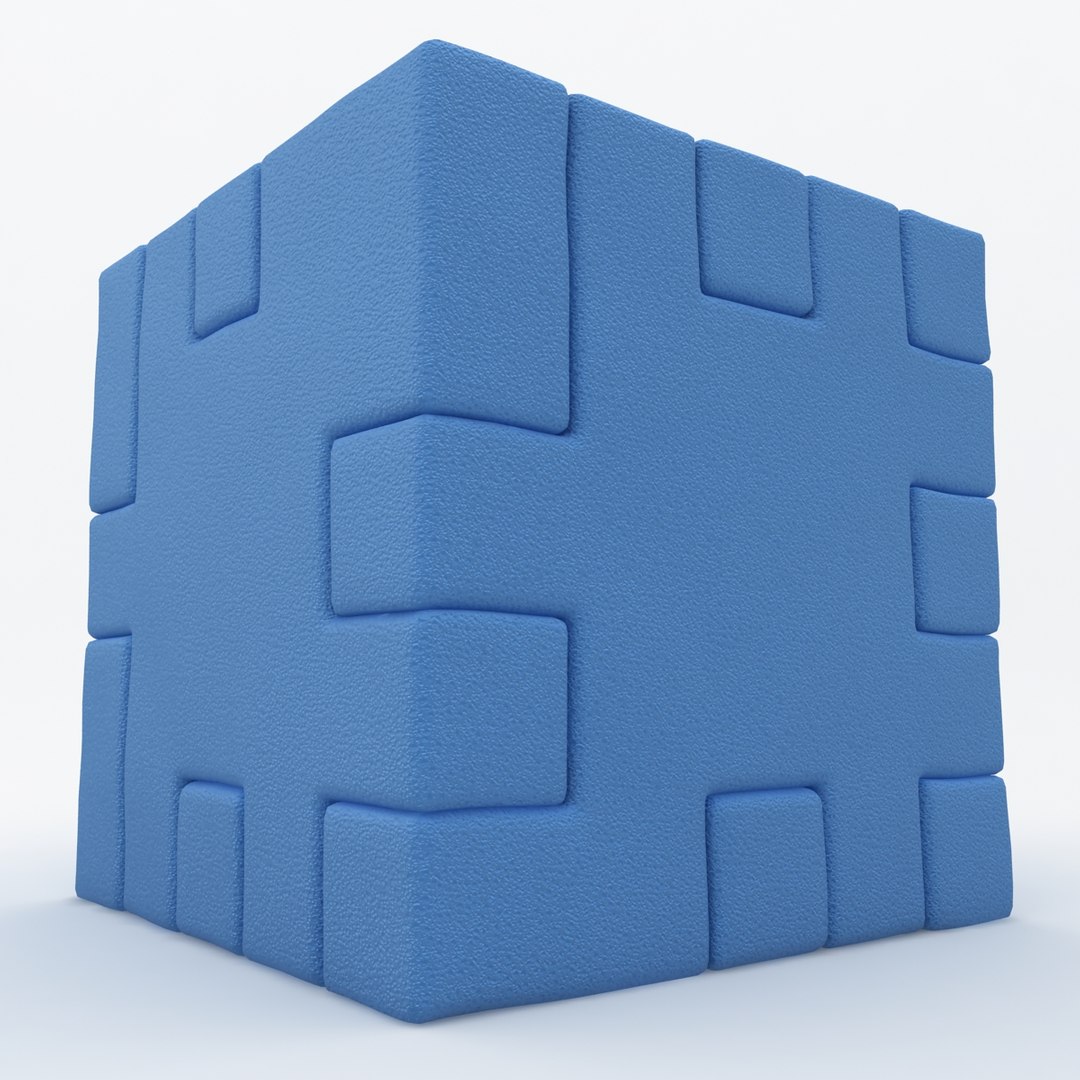 Happy Cube Blue Animation 3d Model
