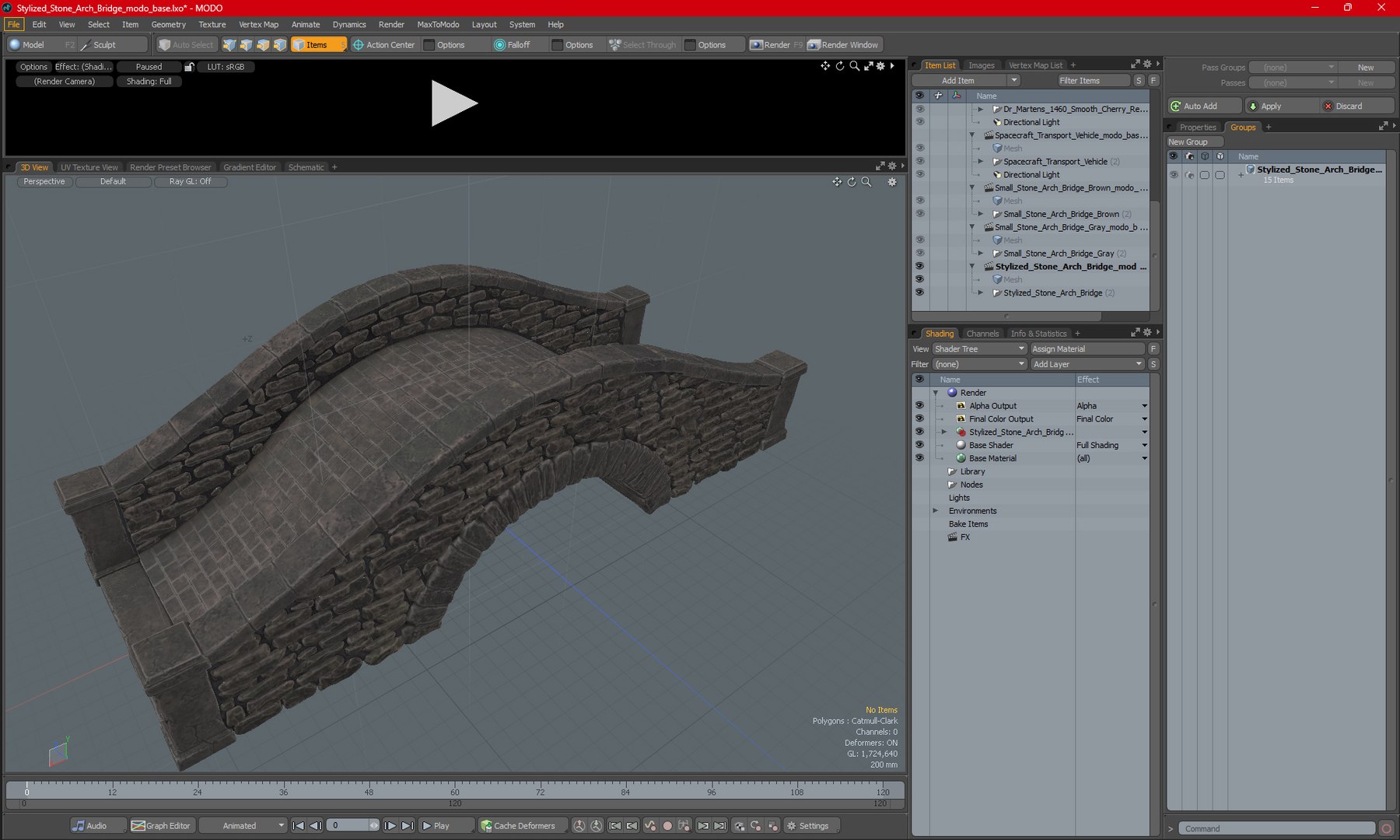 3D Stylized Stone Arch Bridge - TurboSquid 2268755