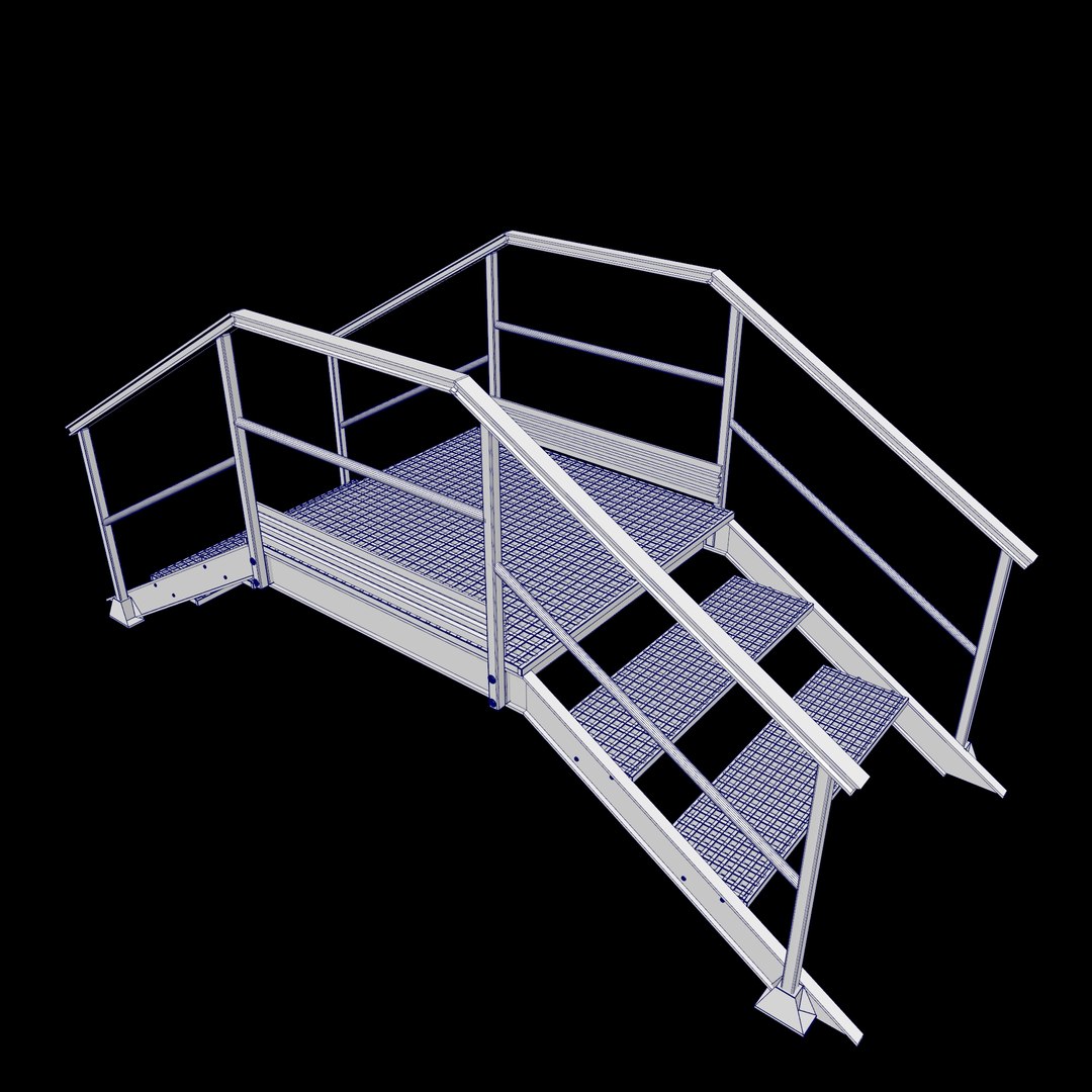 3D Industrial Stair Access Platform Model - TurboSquid 2210220