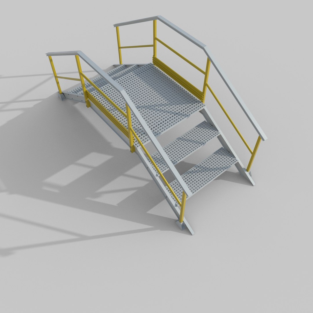 3D Industrial Stair Access Platform Model - TurboSquid 2210220