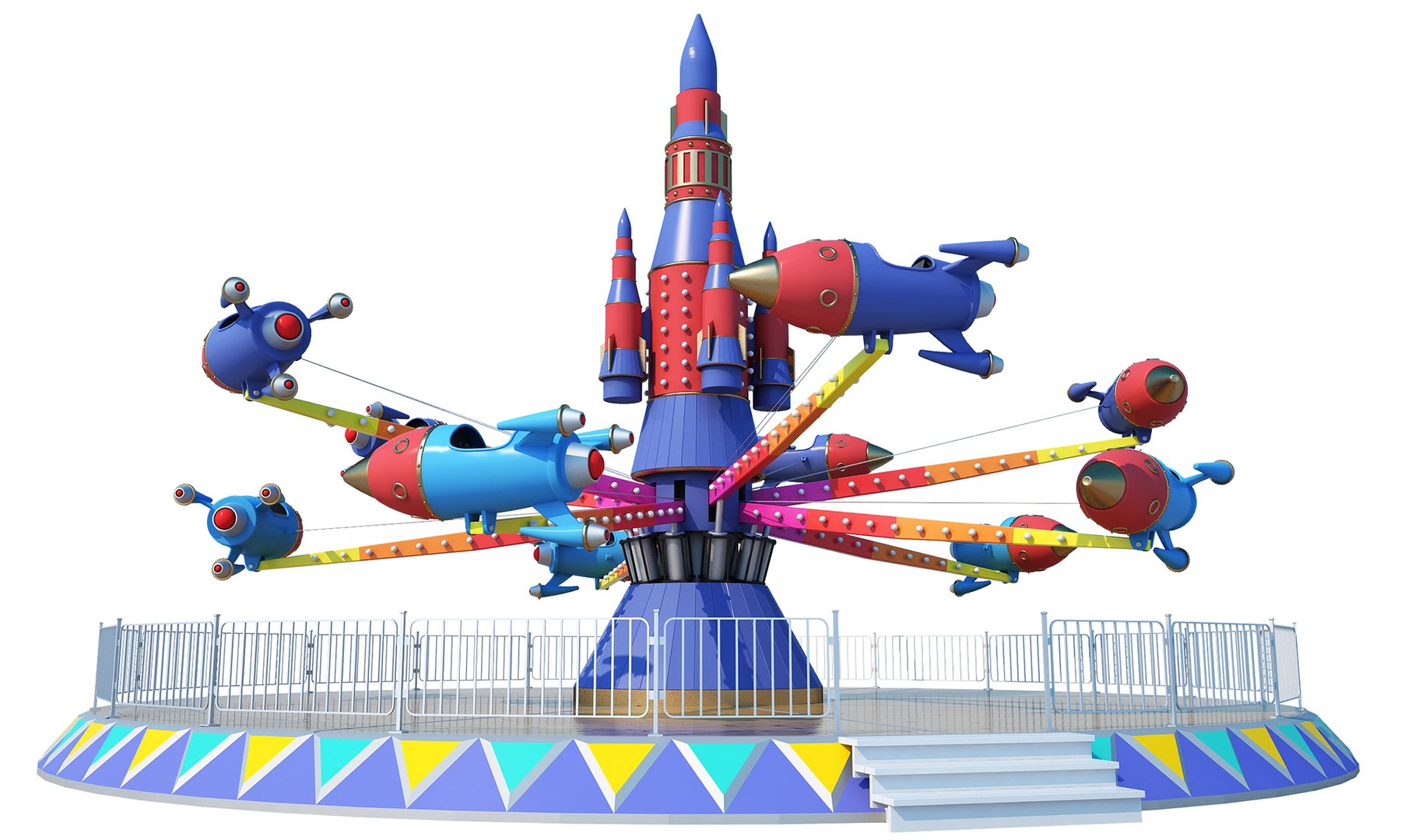 3D Model Rocket Carousel - TurboSquid 1642565