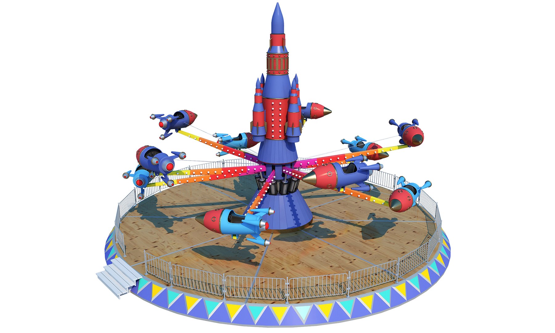 3D Model Rocket Carousel - TurboSquid 1642565