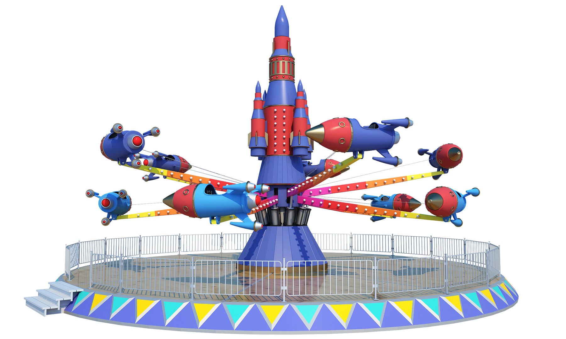 3D Model Rocket Carousel - TurboSquid 1642565