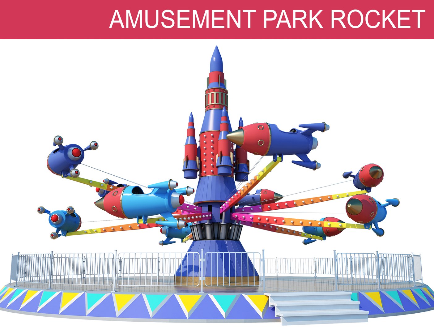 3D Model Rocket Carousel - TurboSquid 1642565