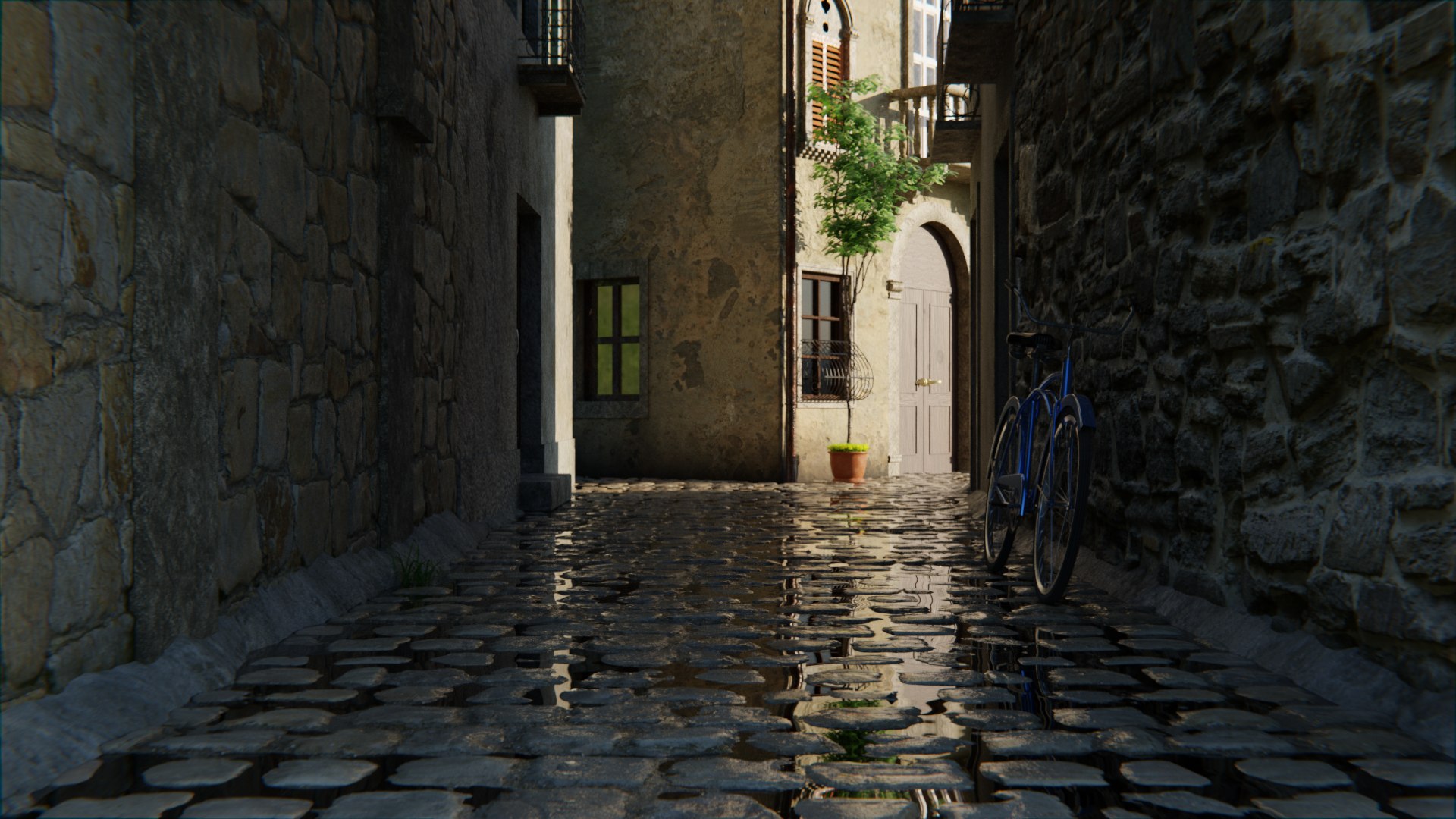 European Alley 3d Scene Model - TurboSquid 1987548