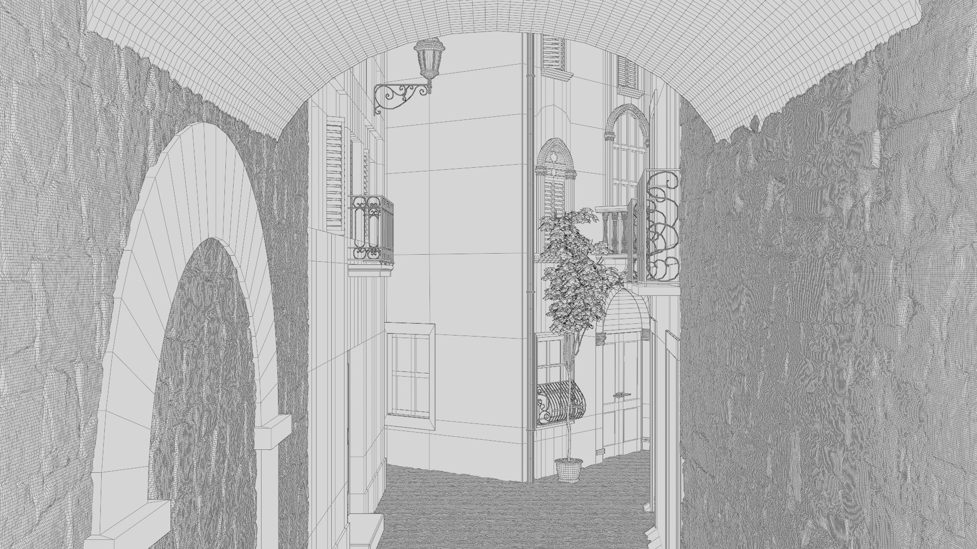 European Alley 3d Scene Model - TurboSquid 1987548