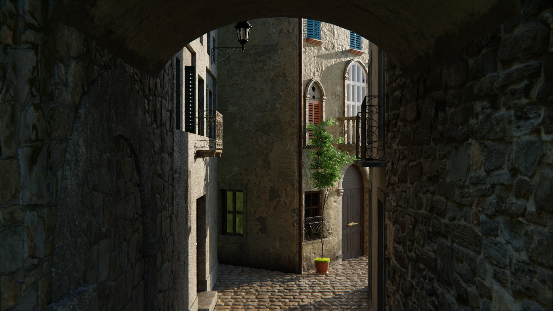 European Alley 3d Scene Model - TurboSquid 1987548