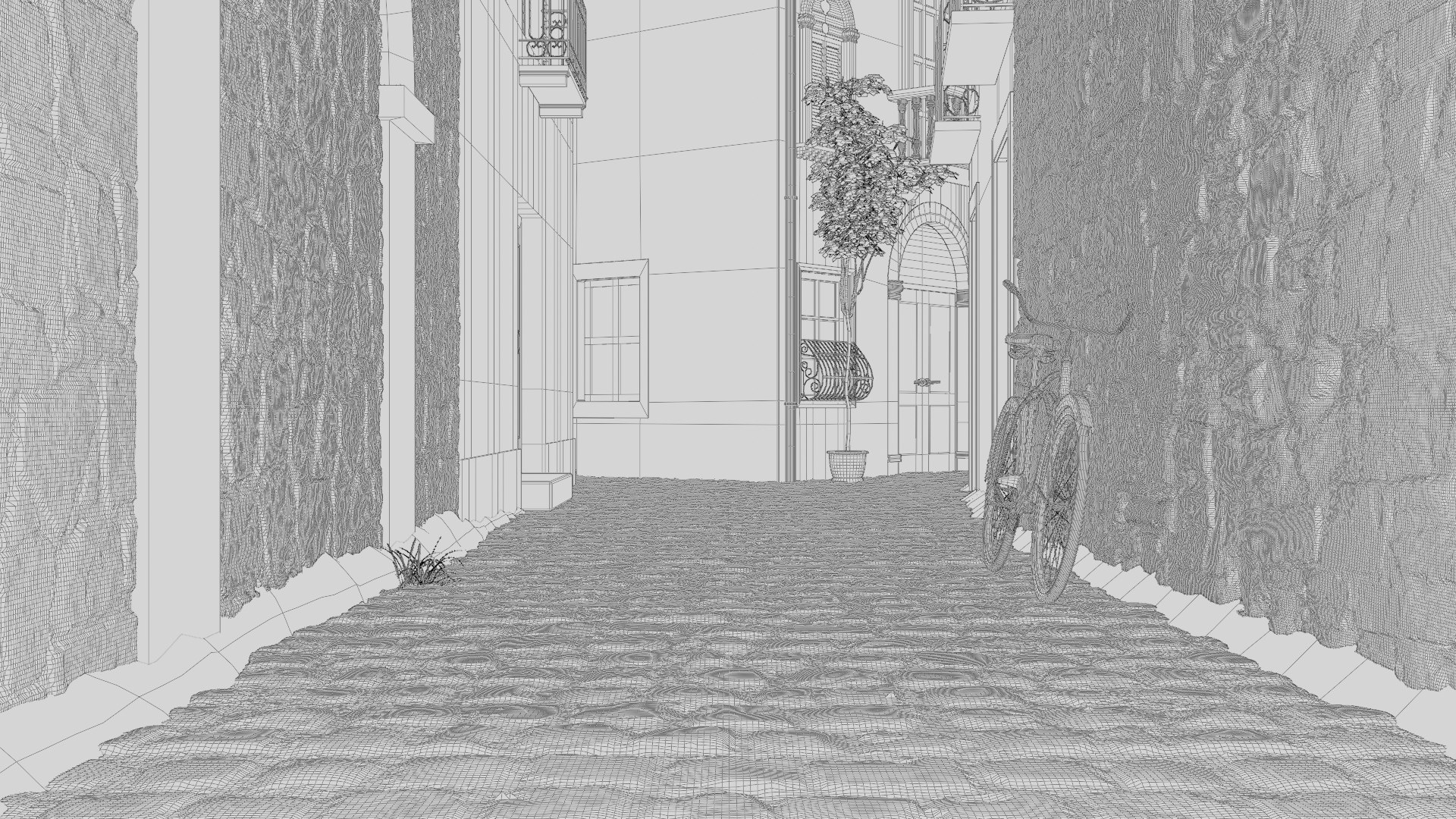 European Alley 3d Scene Model - TurboSquid 1987548