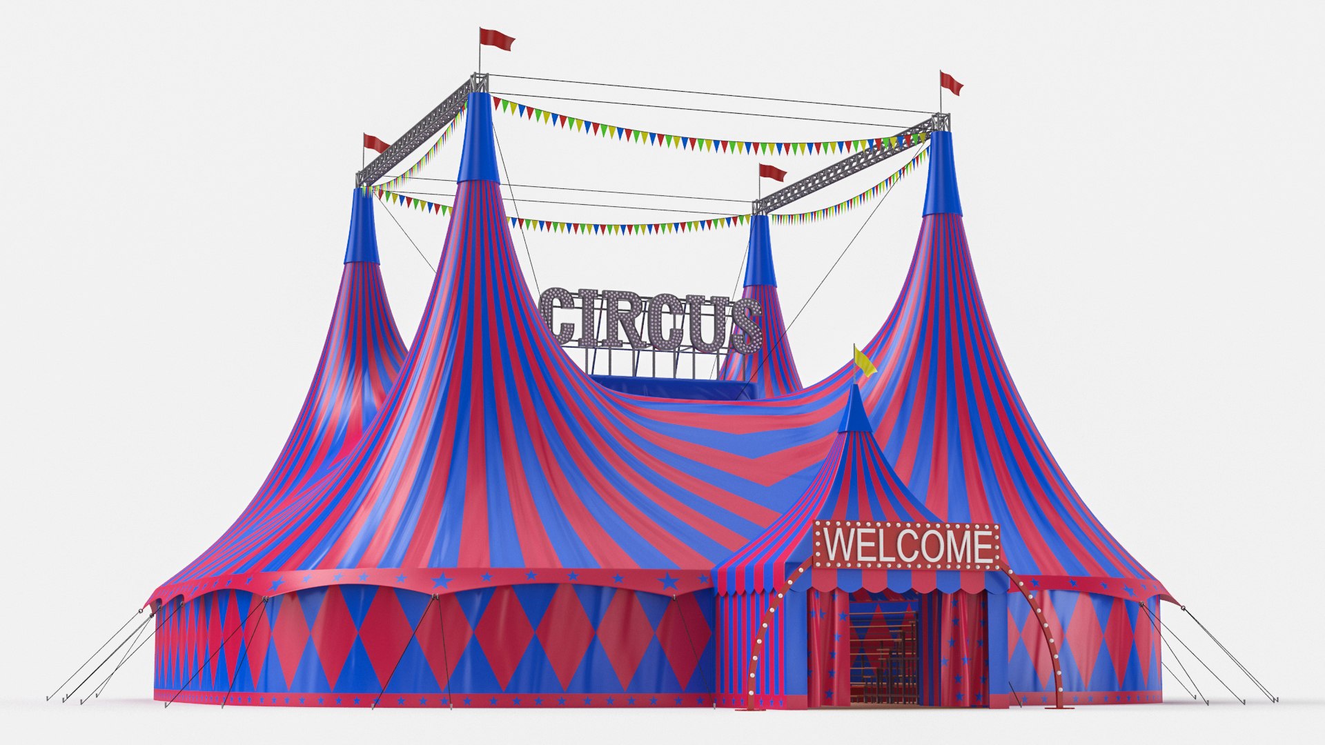 Interior And Exterior Circus Tent 03 3D model - TurboSquid 2078882