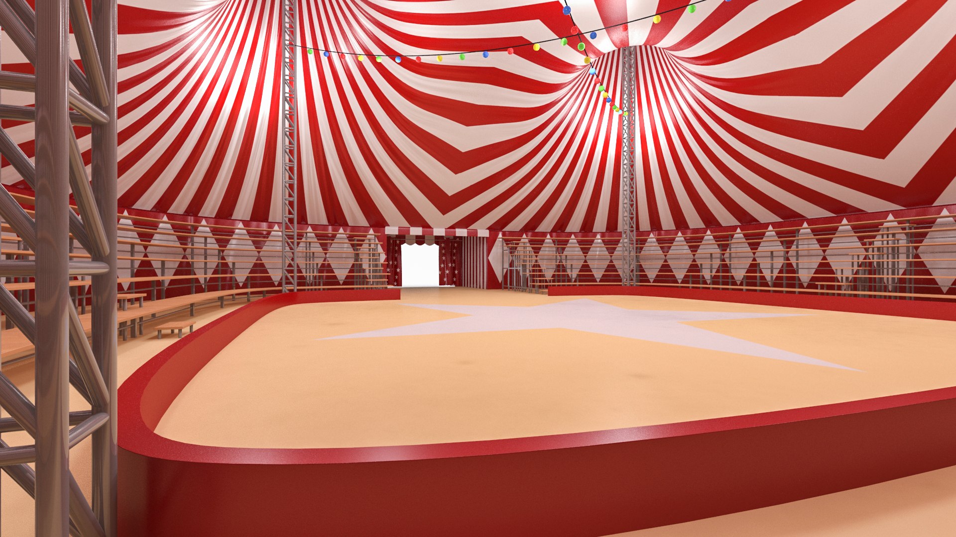 Interior And Exterior Circus Tent 03 3D model - TurboSquid 2078882