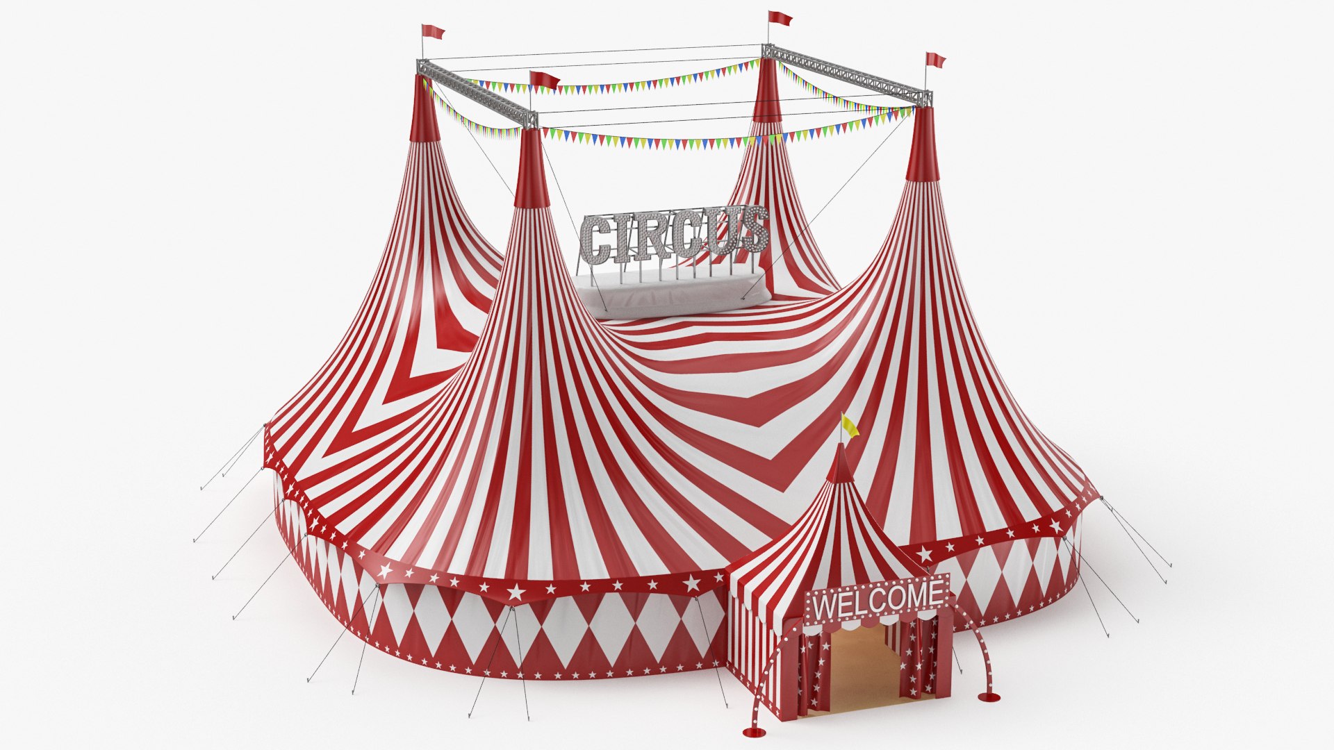 Interior And Exterior Circus Tent 03 3D model - TurboSquid 2078882