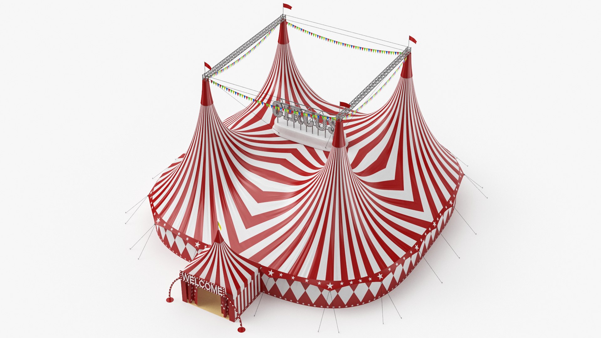Interior And Exterior Circus Tent 03 3D model - TurboSquid 2078882