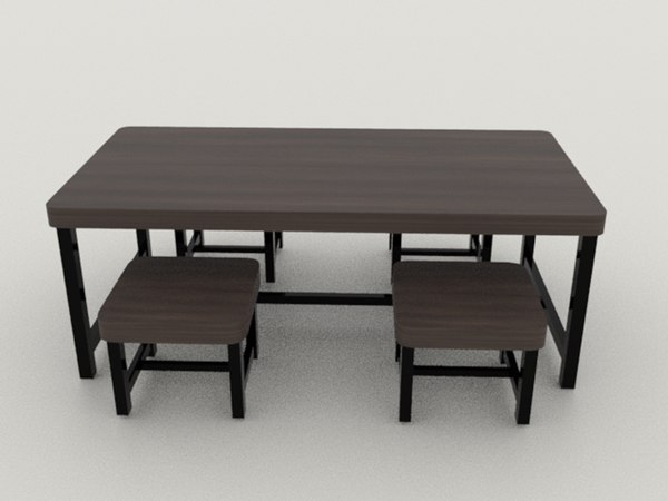 3d dining tables and dining bench 3D - TurboSquid 1969480