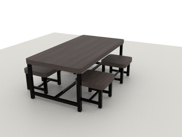 3d dining tables and dining bench 3D - TurboSquid 1969480