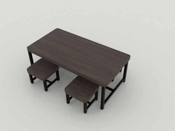 3d dining tables and dining bench 3D - TurboSquid 1969480