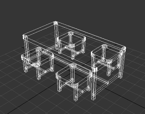 3d dining tables and dining bench 3D - TurboSquid 1969480