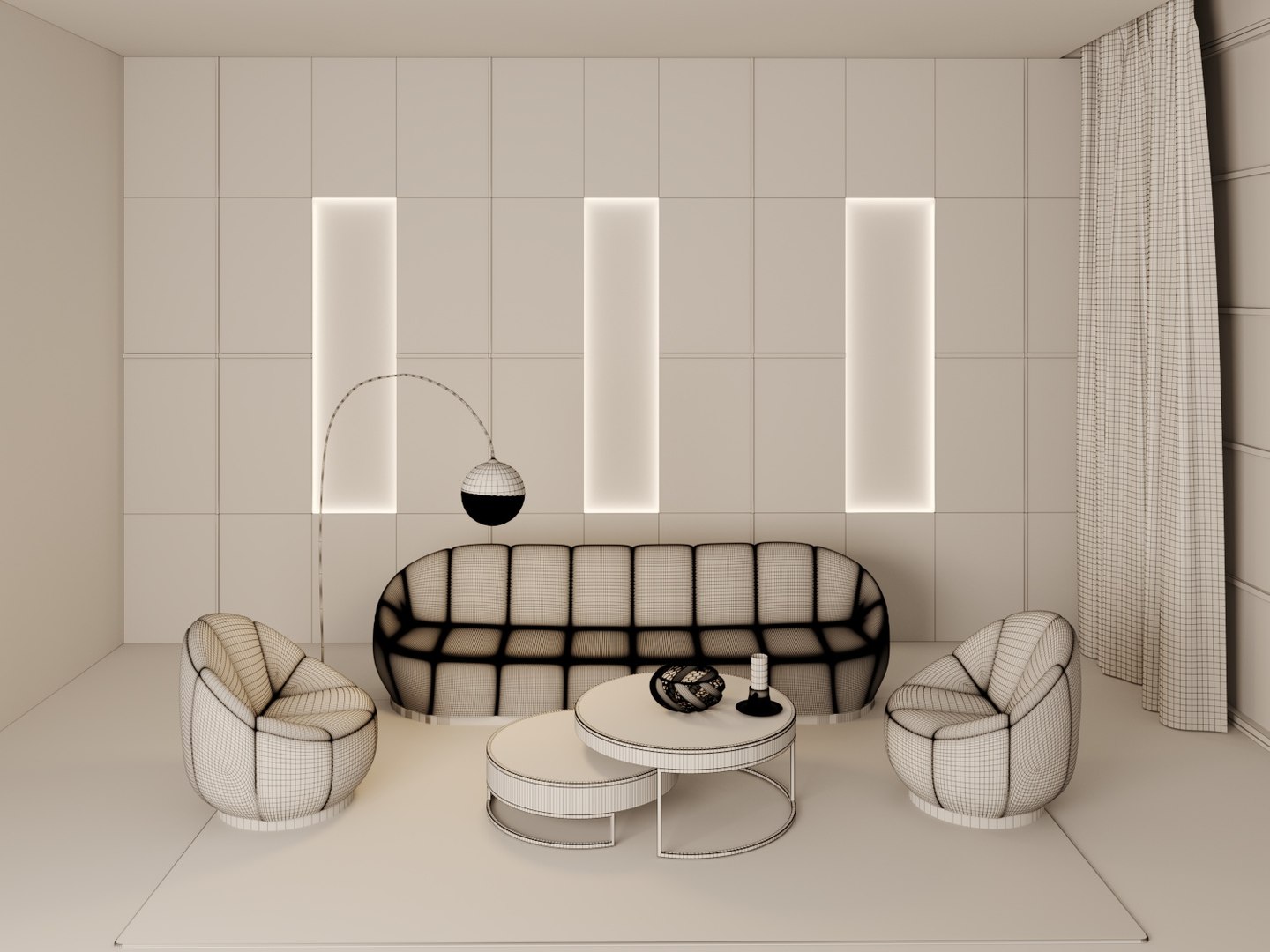 Living Room Light Scene 3D Model - TurboSquid 1615021