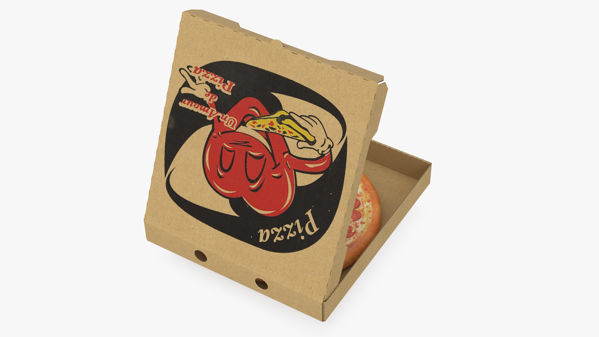 Pepperoni Pizza In Cardboard Box 3D Model - TurboSquid 2295961
