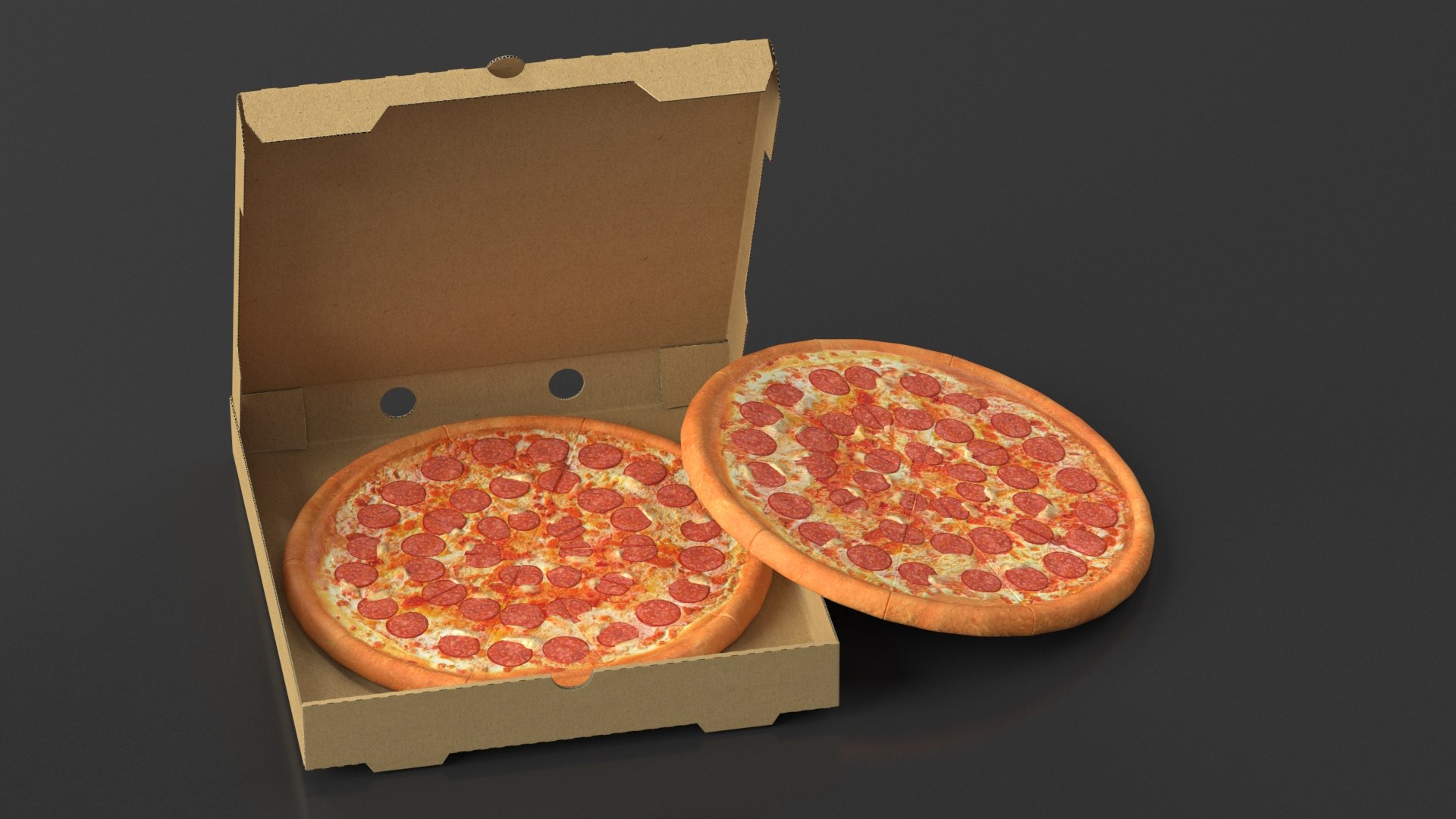 Pepperoni Pizza In Cardboard Box 3D Model - TurboSquid 2295961