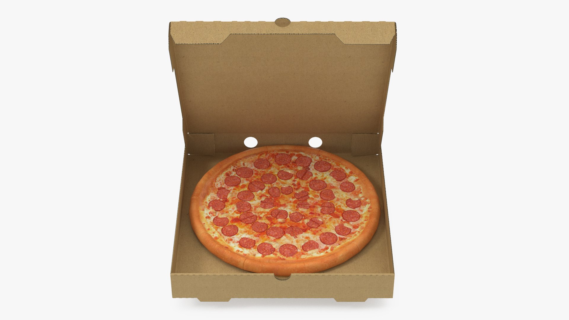 Pepperoni Pizza In Cardboard Box 3D Model - TurboSquid 2295961