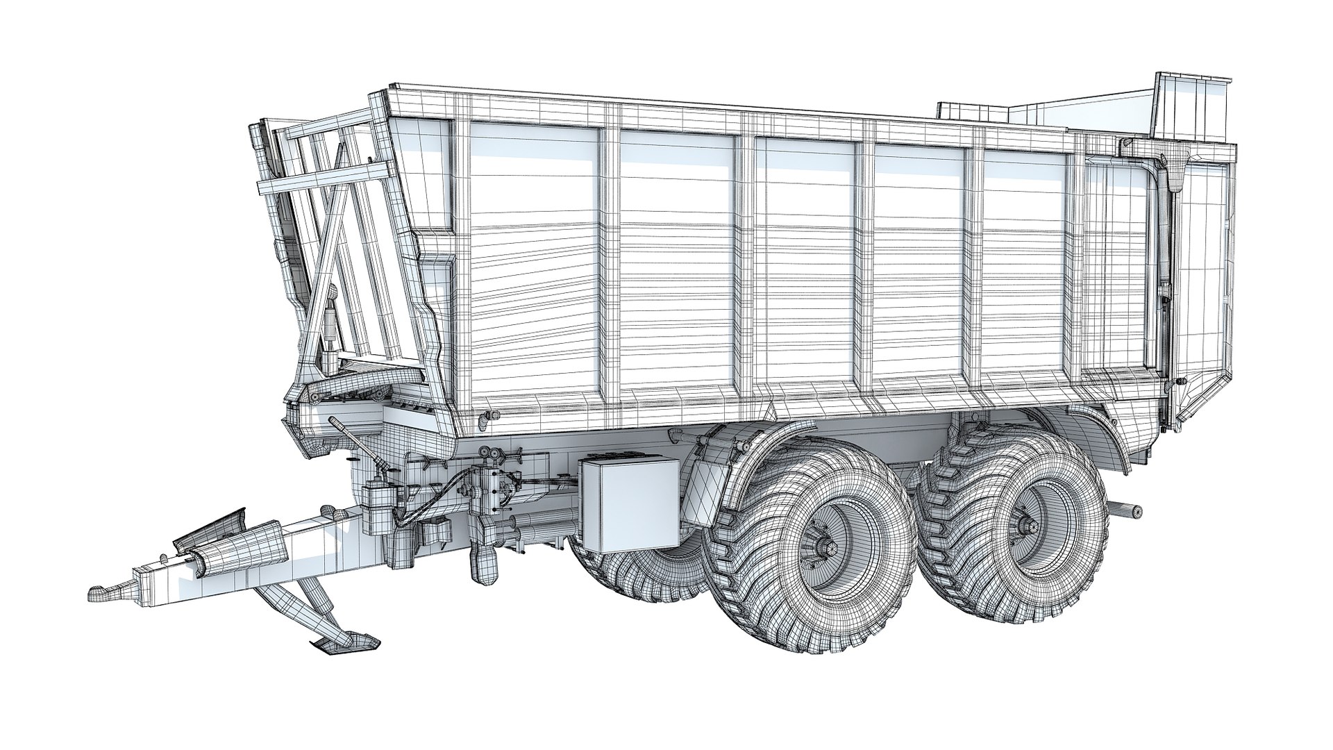 Farm Tractor Trailer 3D Model - TurboSquid 1797287