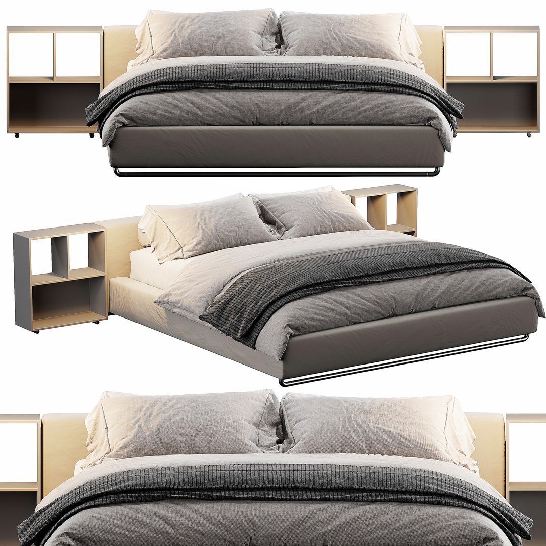 Flexform Groundpiece Bed 3D Model - TurboSquid 2121513