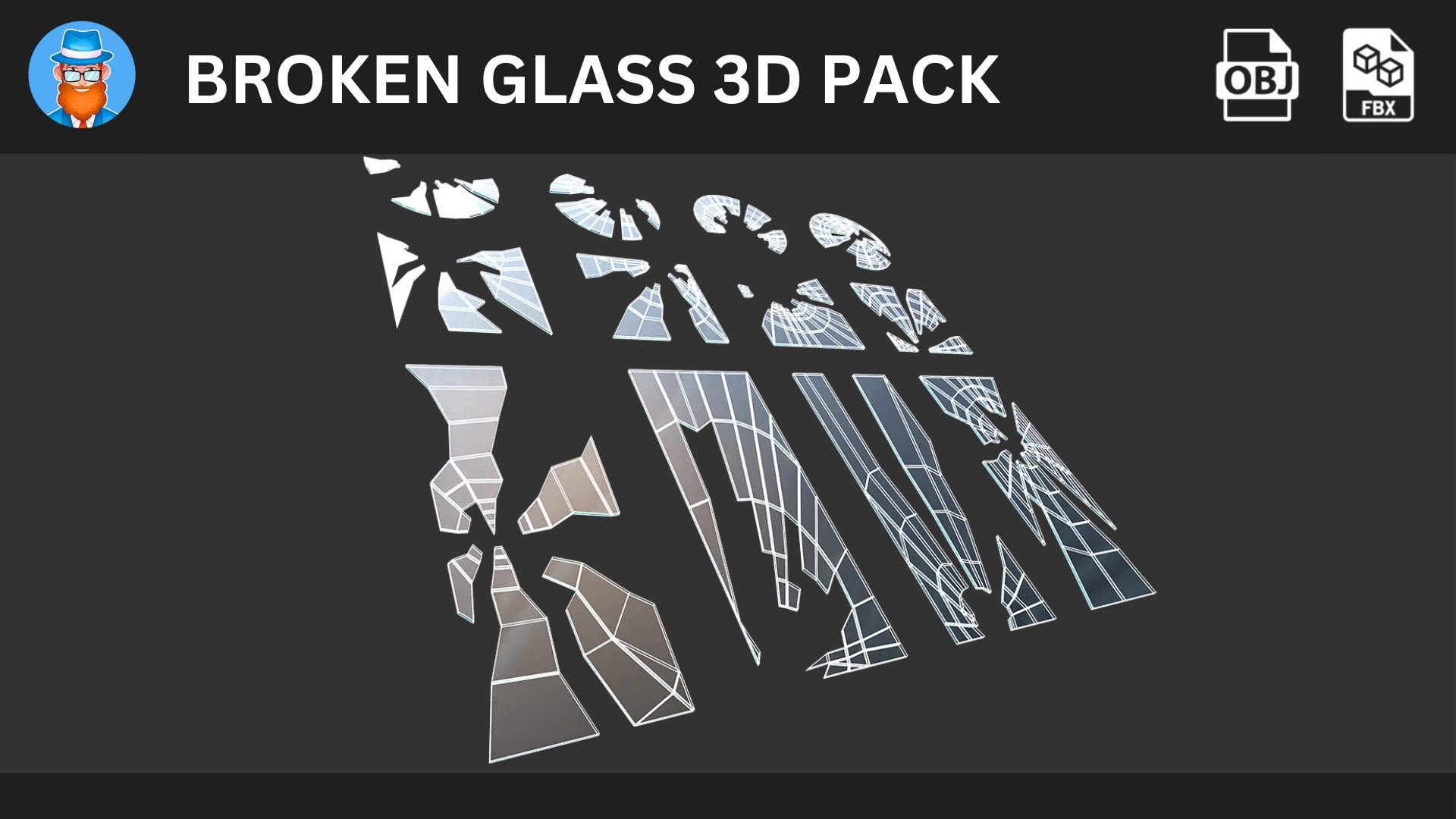 3D Broken Glass 3D Pack Model - TurboSquid 2396778