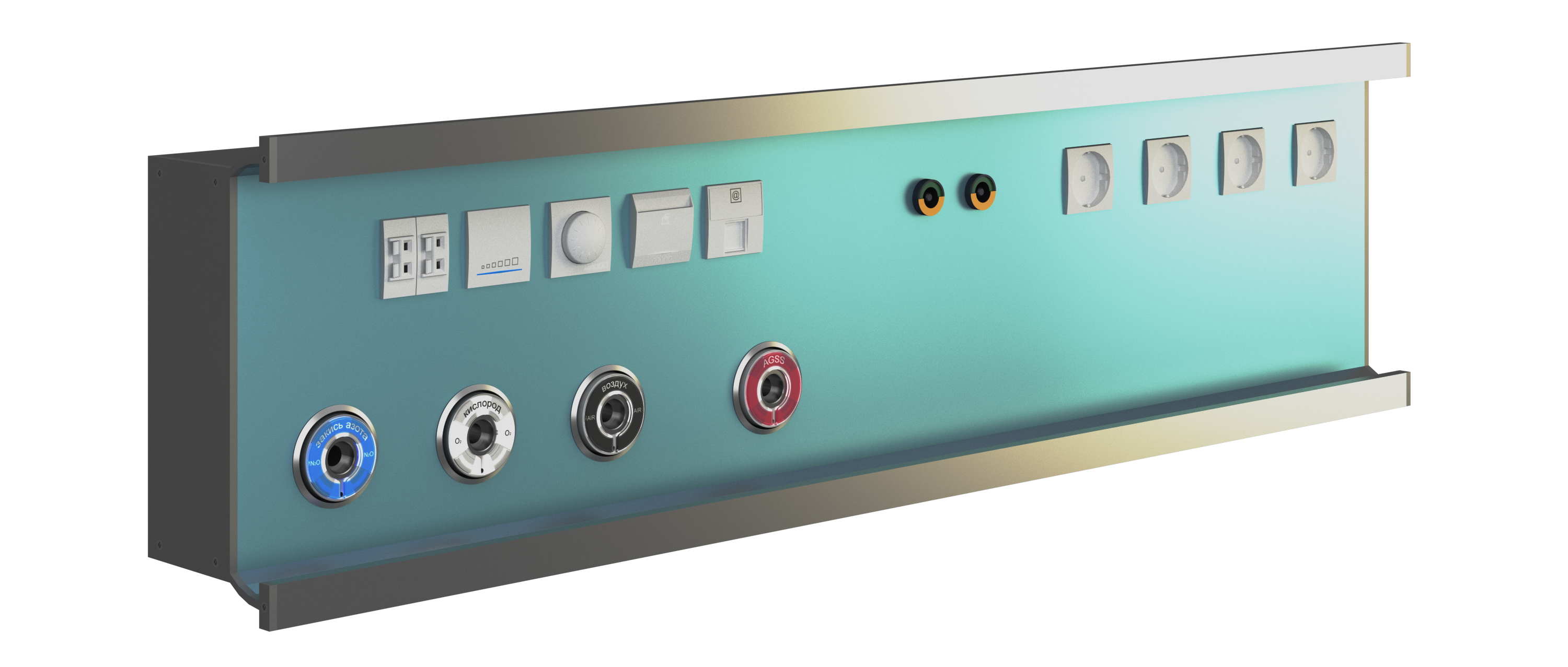 modelo 3d Sistema de consola hospitalaria de gases medicinales ...