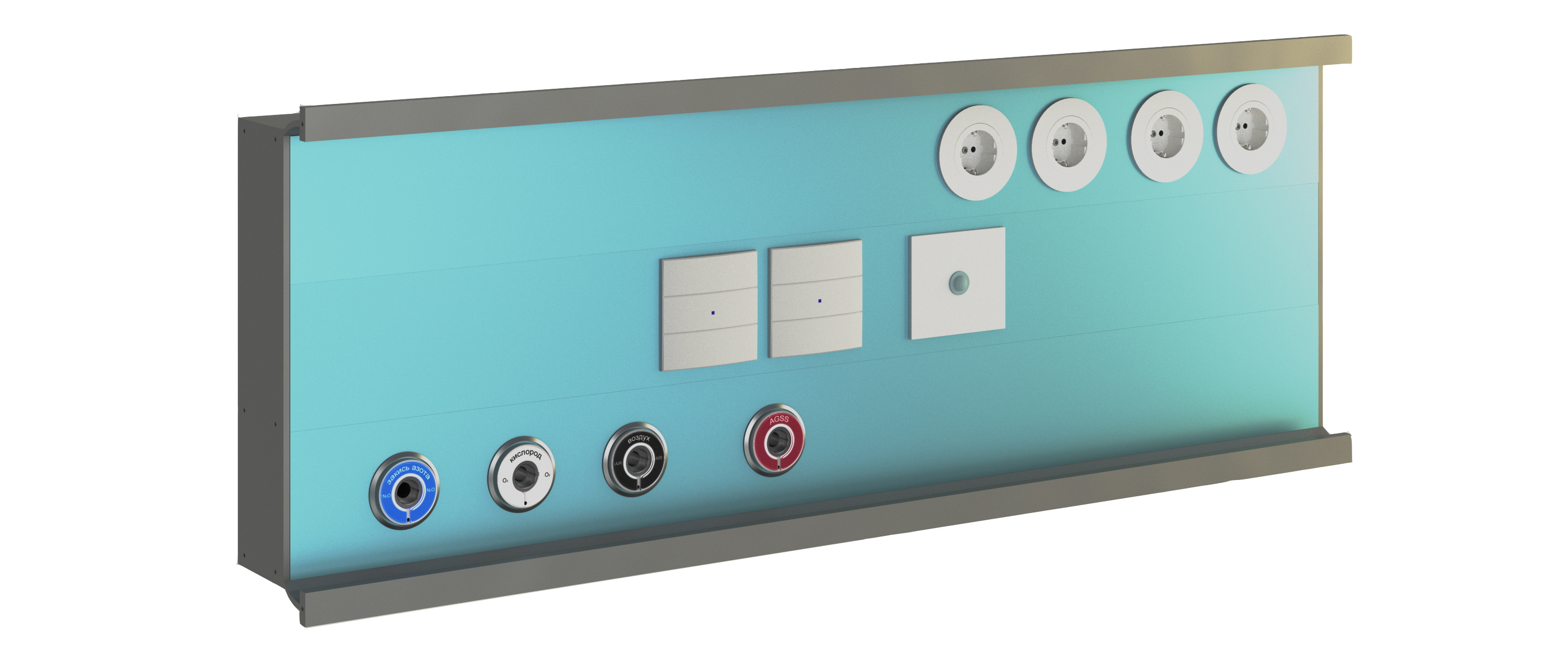 modelo 3d Sistema de consola hospitalaria de gases medicinales ...