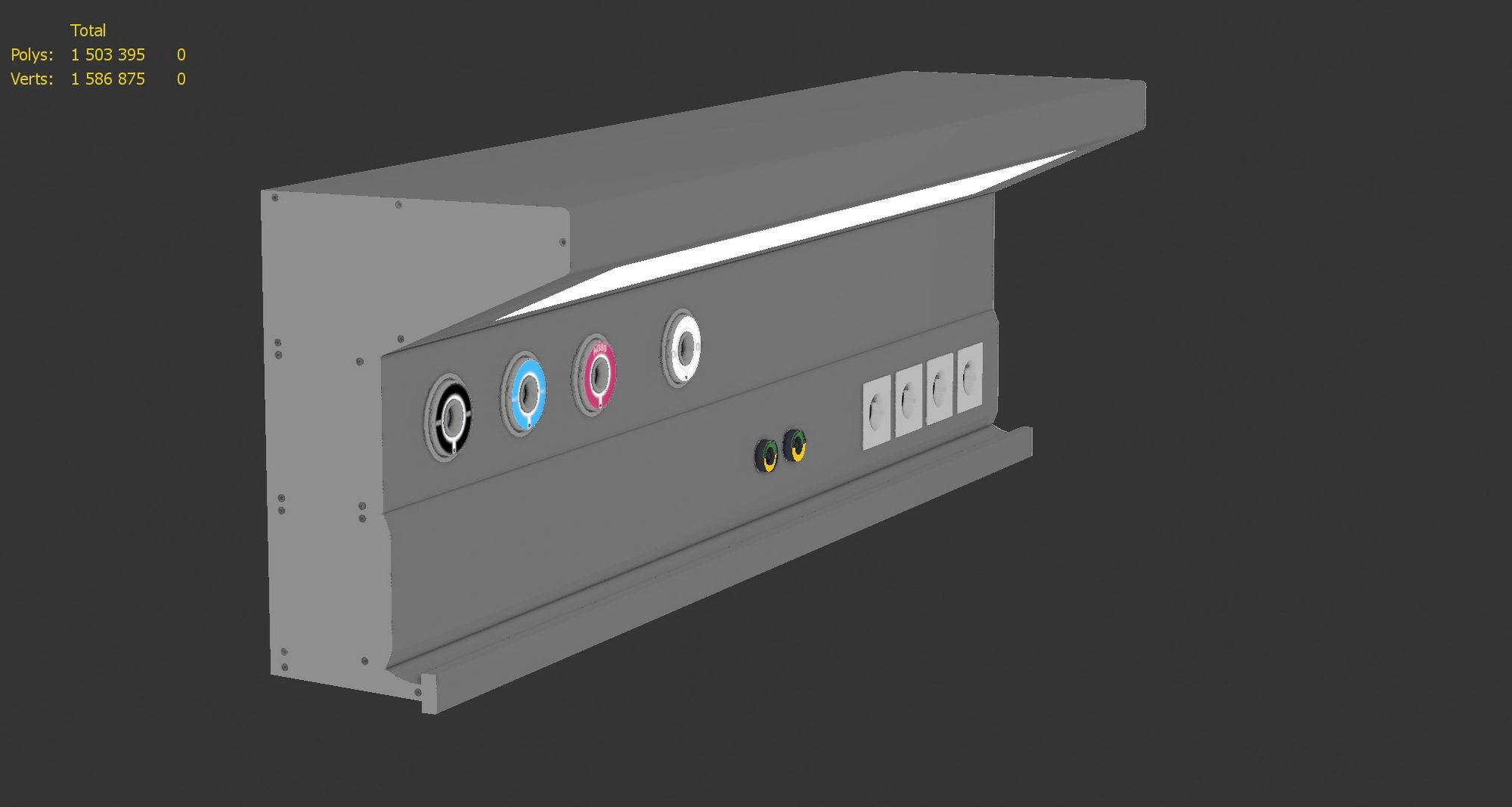 modelo 3d Sistema de consola hospitalaria de gases medicinales ...