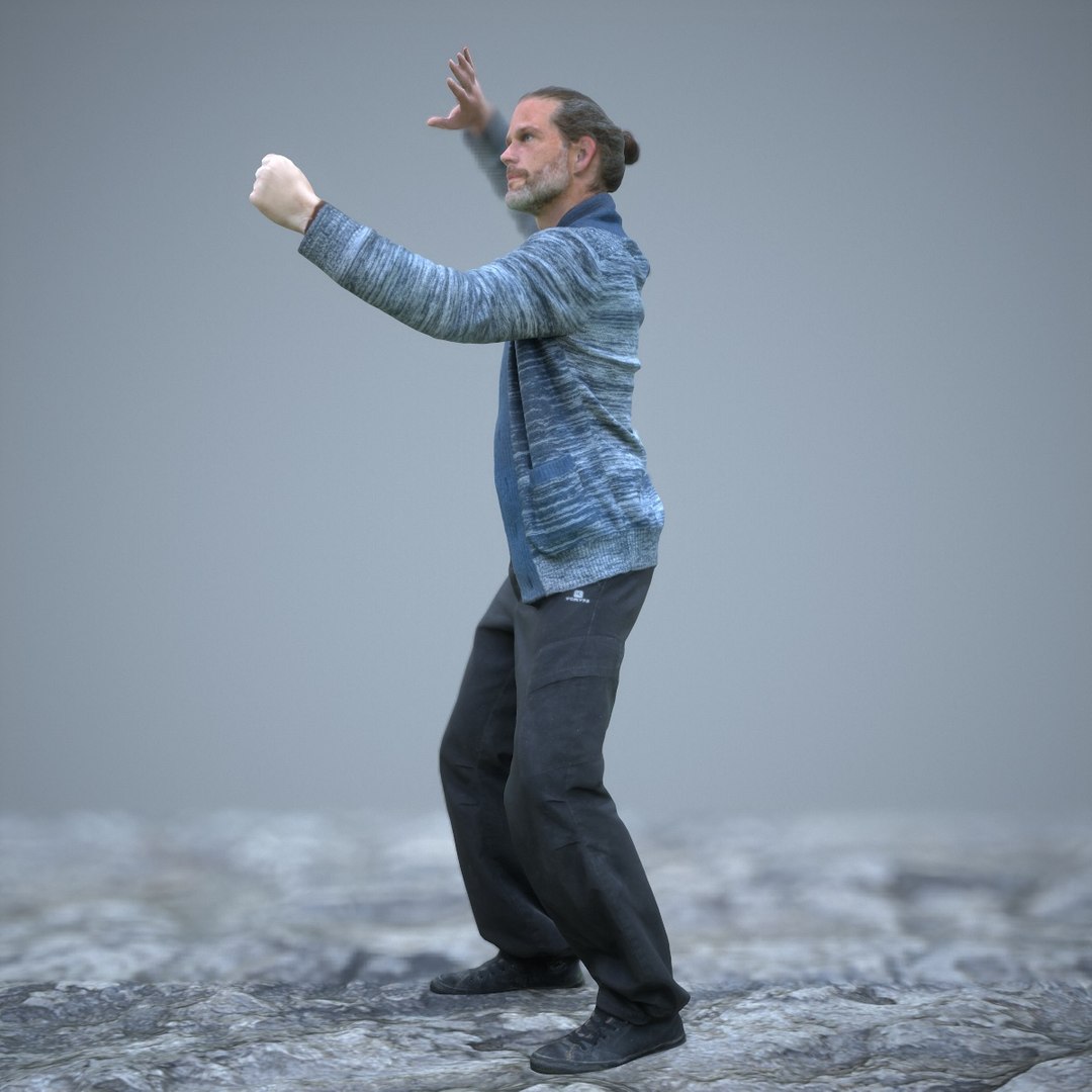 Zen Pose Male 3d Obj