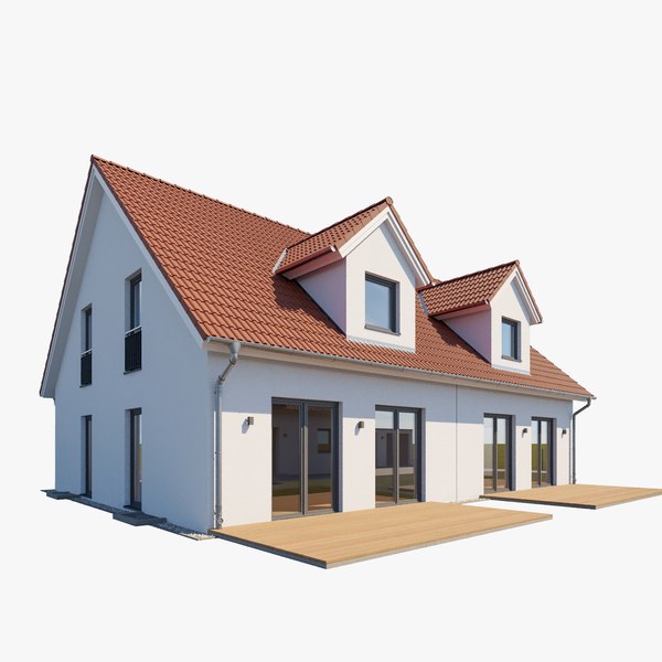 German Duplex House 3D model - TurboSquid 1969933