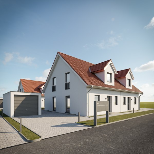 German Duplex House 3D model - TurboSquid 1969933