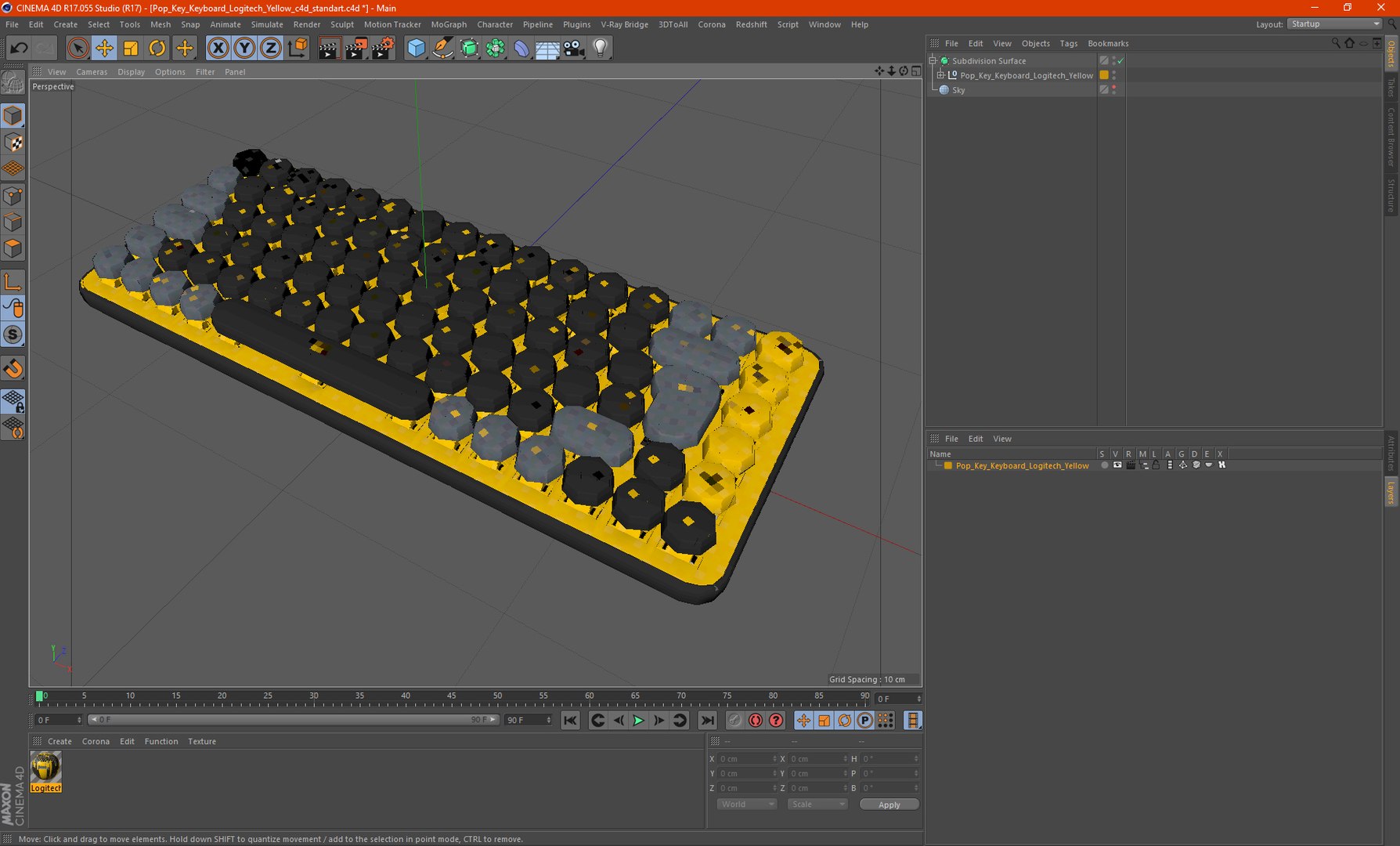 Pop Key Keyboard Logitech Yellow 3D model - TurboSquid 1974436